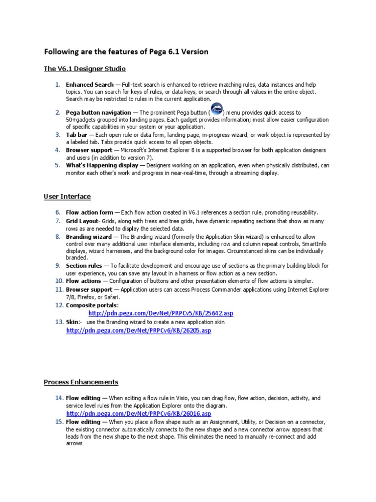 Pega 6.1 Designer Studio Features | PDF | Object (Computer Science ...