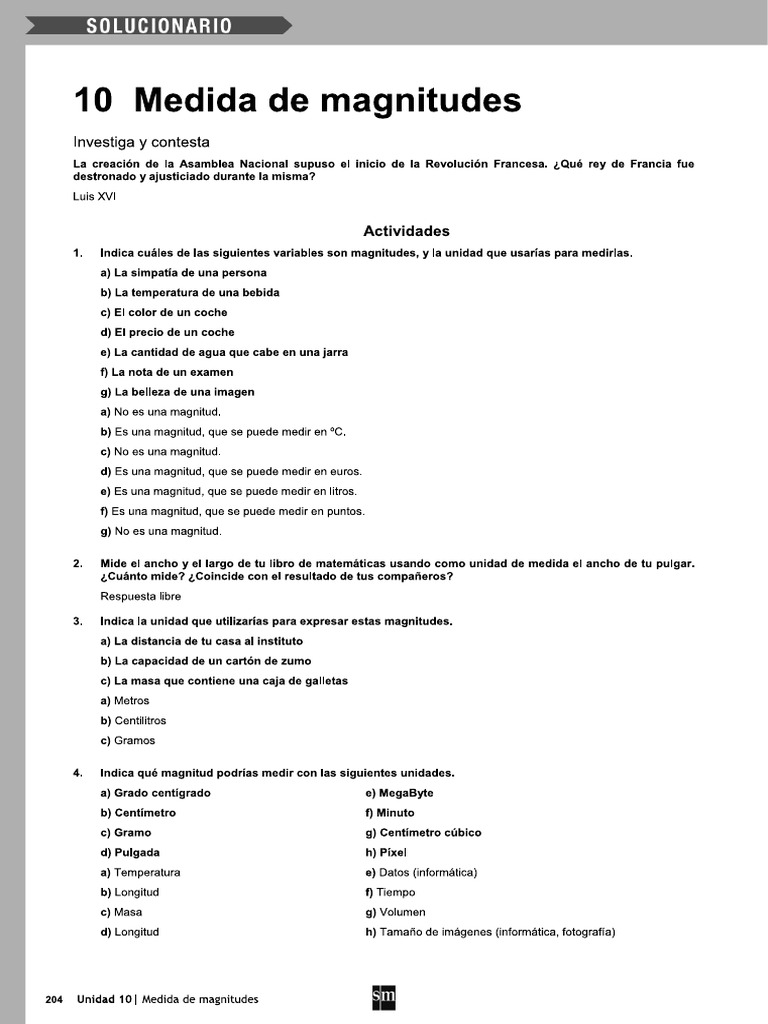 Solucionario Mate Tema 10 - Parte 1 | PDF