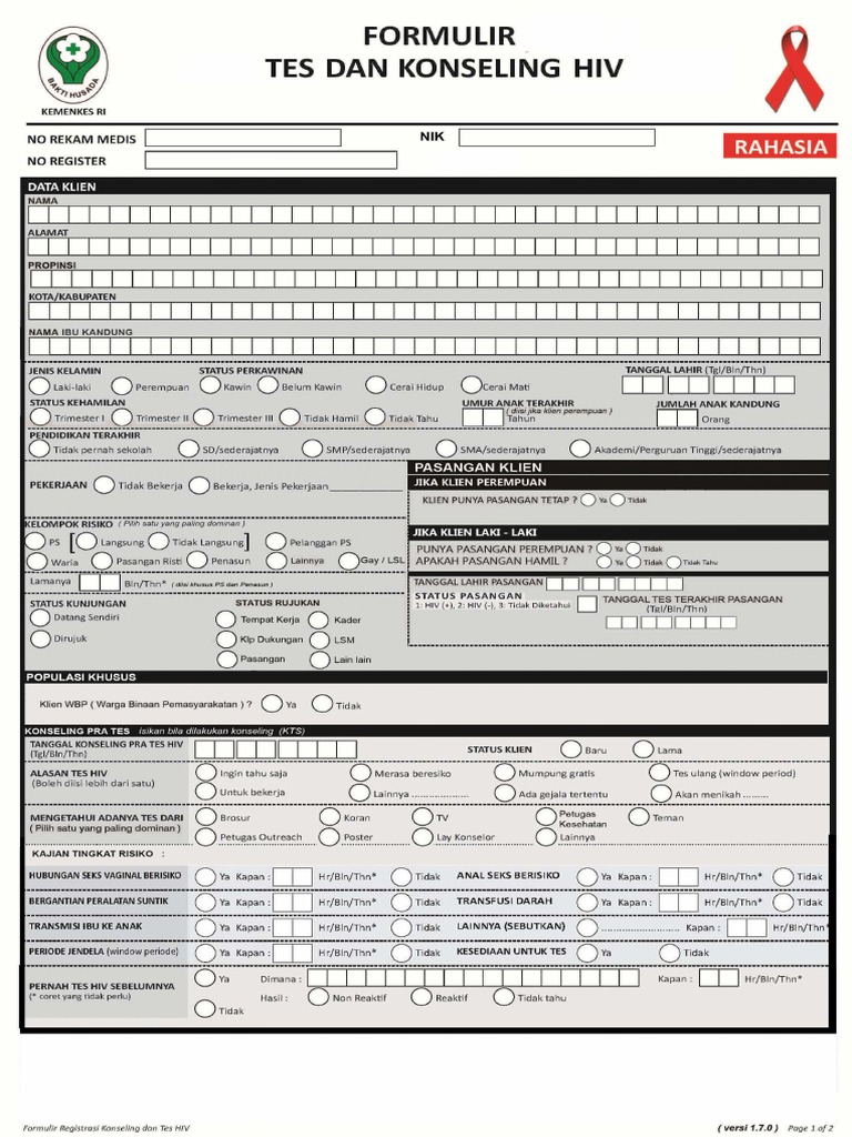 Form Konseling VCT PDF | PDF