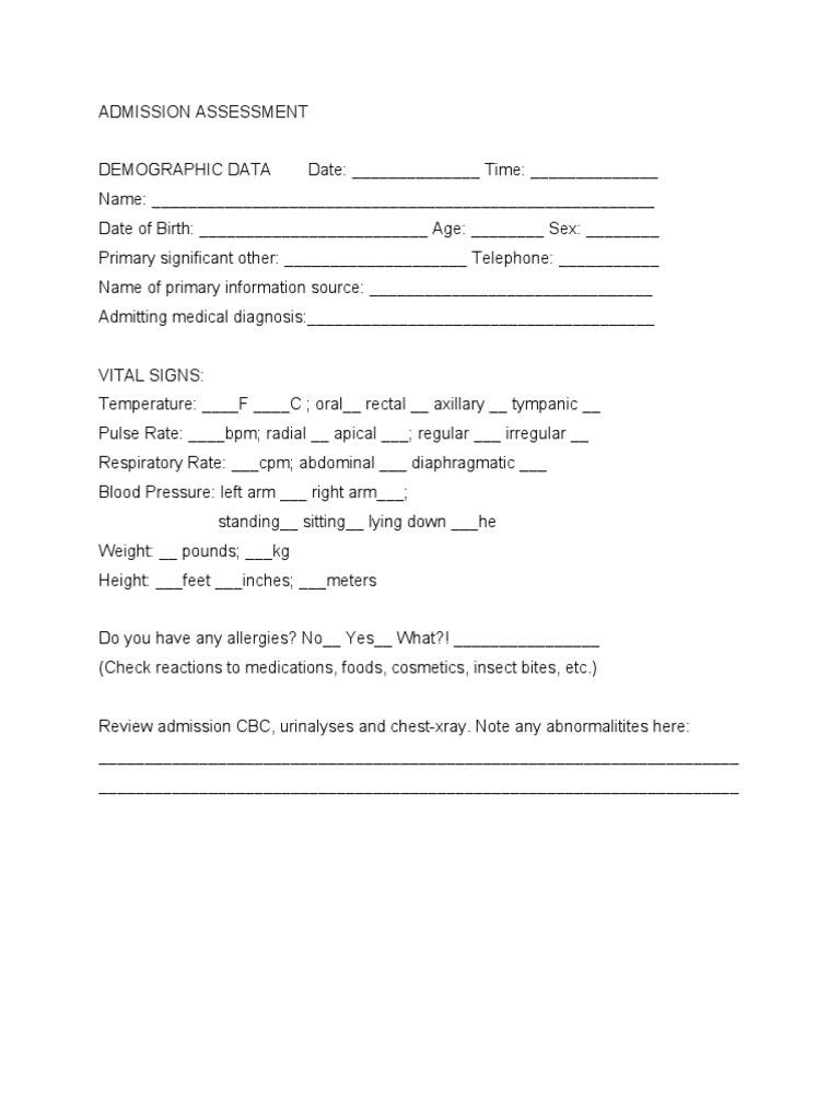 Gordon's Functional Health Pattern Assessment Tool Portrait) | PDF