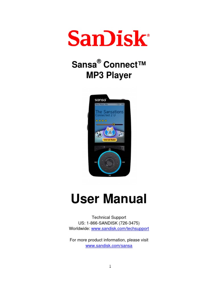 User Manual: Sansa Connect™ MP3 Player | PDF | Media Technology | Digital Technology