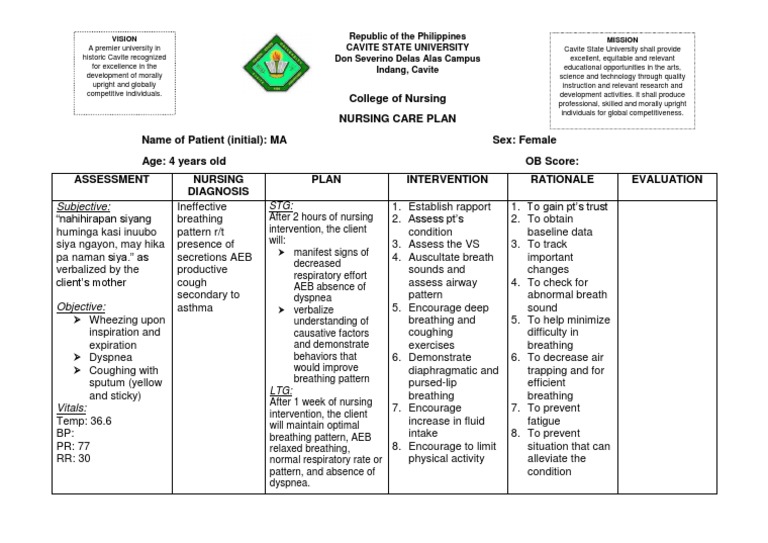 NCP | PDF | Breathing | Cough