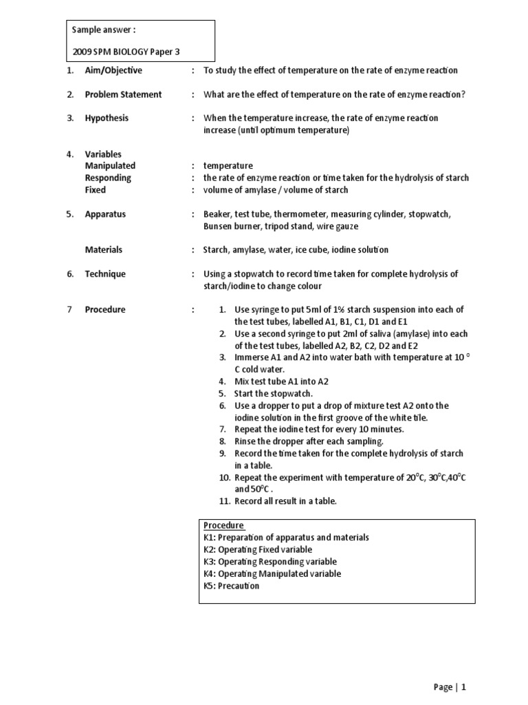 2009 SPM Paper 3 Answer | PDF | Chemistry