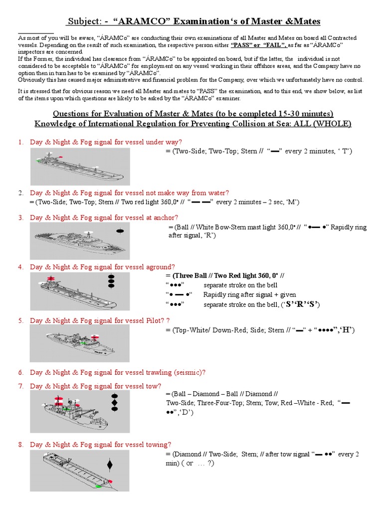 ARAMCO Examination Updated | PDF | Tide | Compass