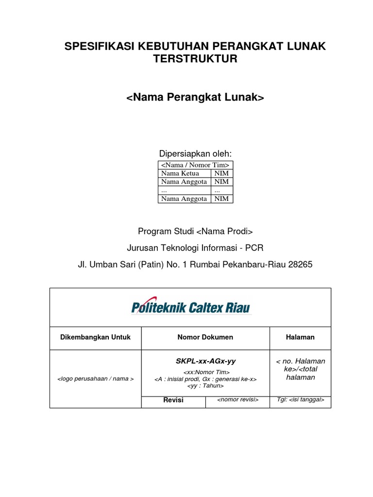 Template SKPL Terstruktur | PDF | Komputer