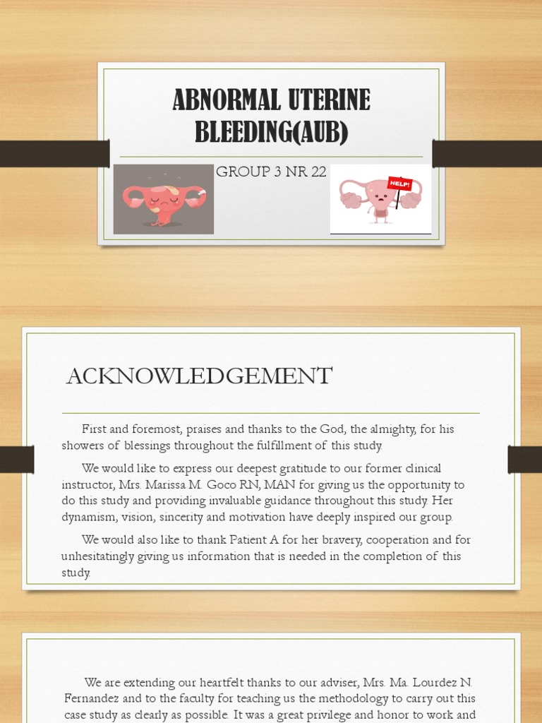 Abnormal-Uterine-Bleeding Case Study | PDF | Uterus | Human Reproduction