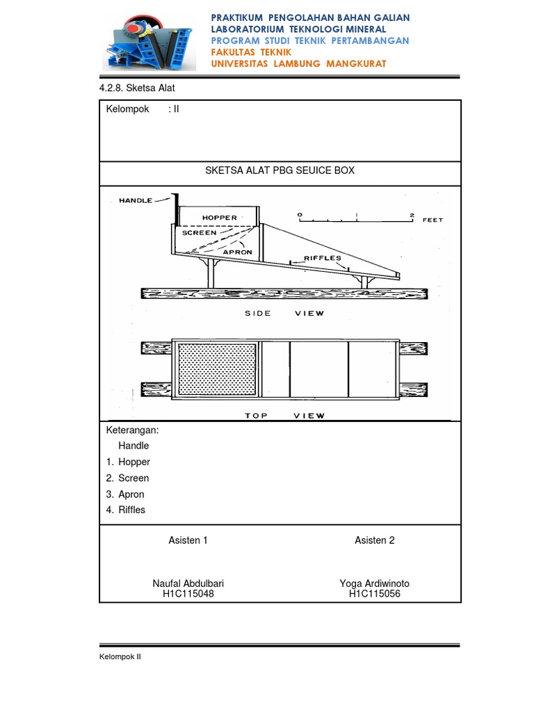 Sketsa Sluice Box Tembak | PDF