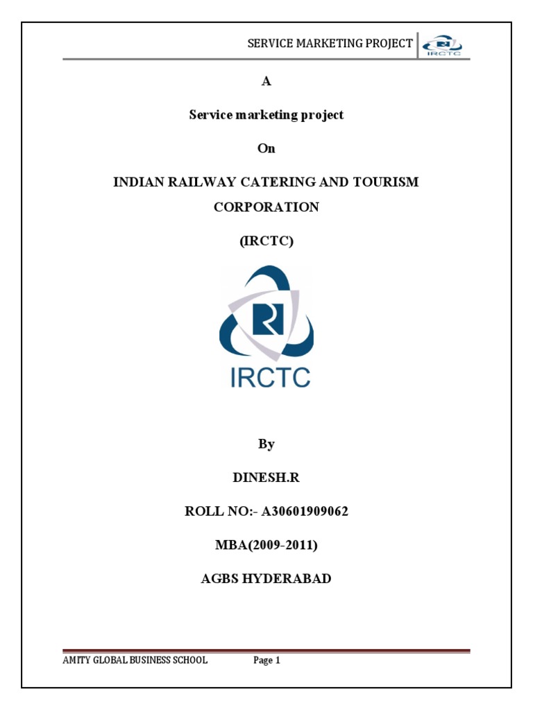 Service Marketing Project On IRCTC | PDF | E Commerce | Swot Analysis