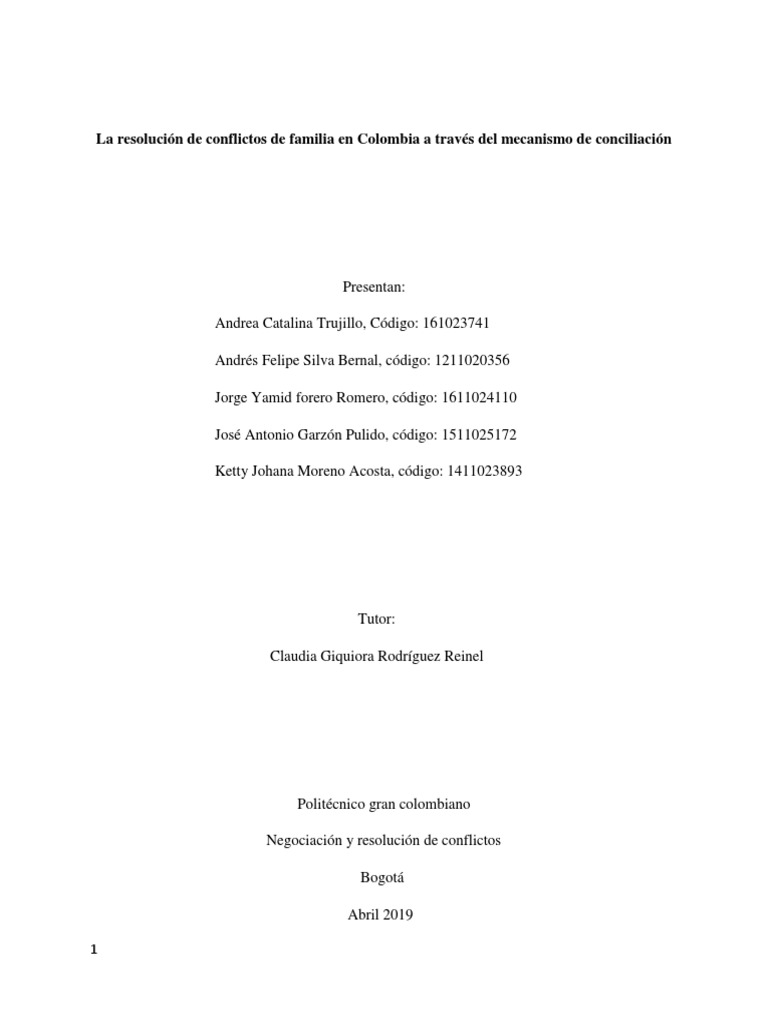 Entrega Resolucion de Conflictos | PDF | Colombia | Gobierno Entrega Resolucion de Conflictos | PDF | Colombia | Gobierno