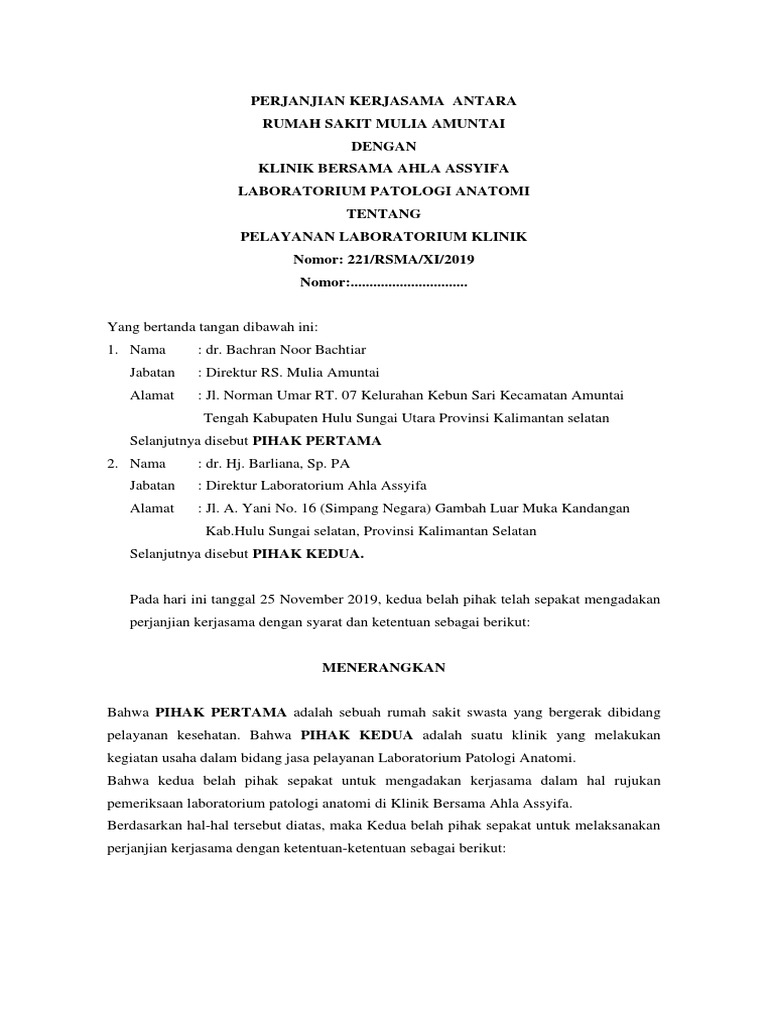 Mou Lab Ahla Assyifa | PDF