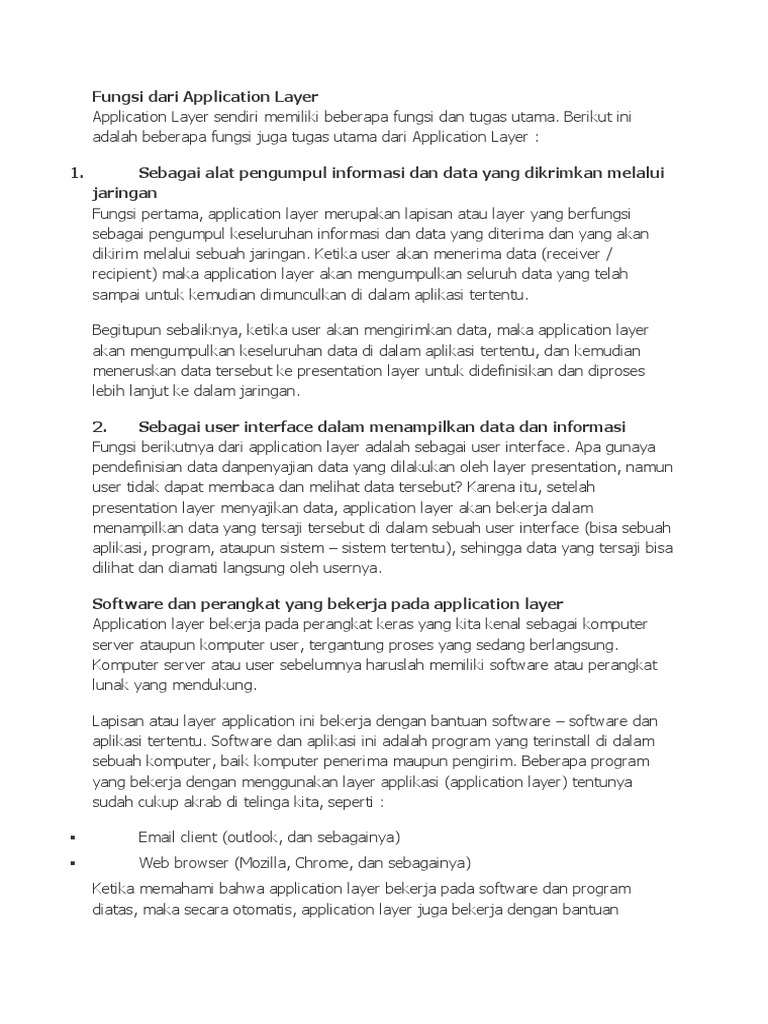 Fungsi Dari Application Layer | PDF | Komputer