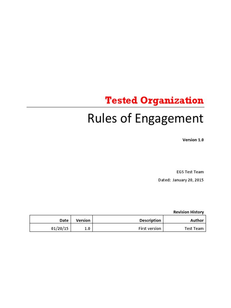 Rules of Engagement | PDF | Information Security | Vulnerability ...