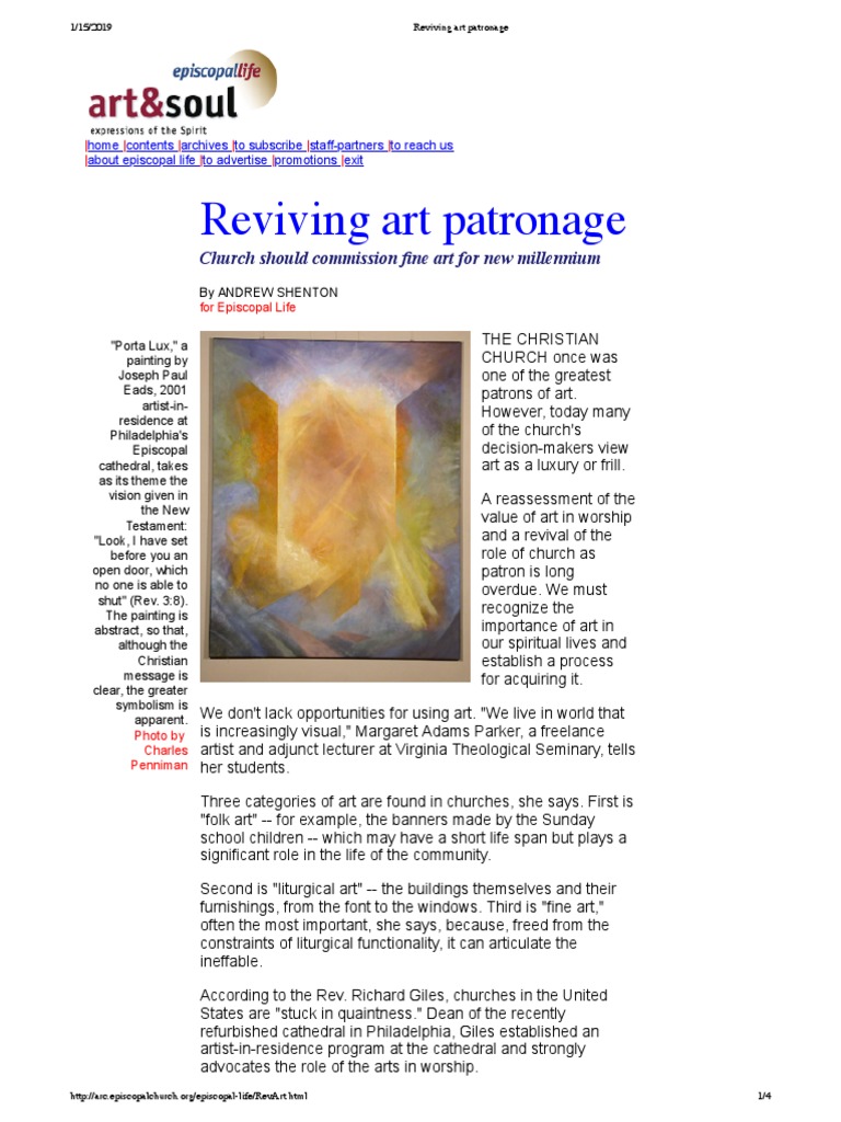 Reviving Art Patronage | PDF