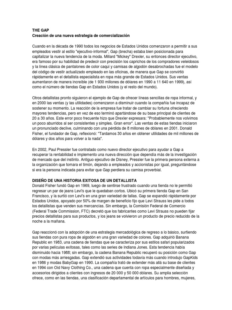 Caso GAP | PDF | Gap Inc. | Moda