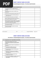IATF 16949:2016 - Checklist Sample | PDF | Audit | Quality Management
