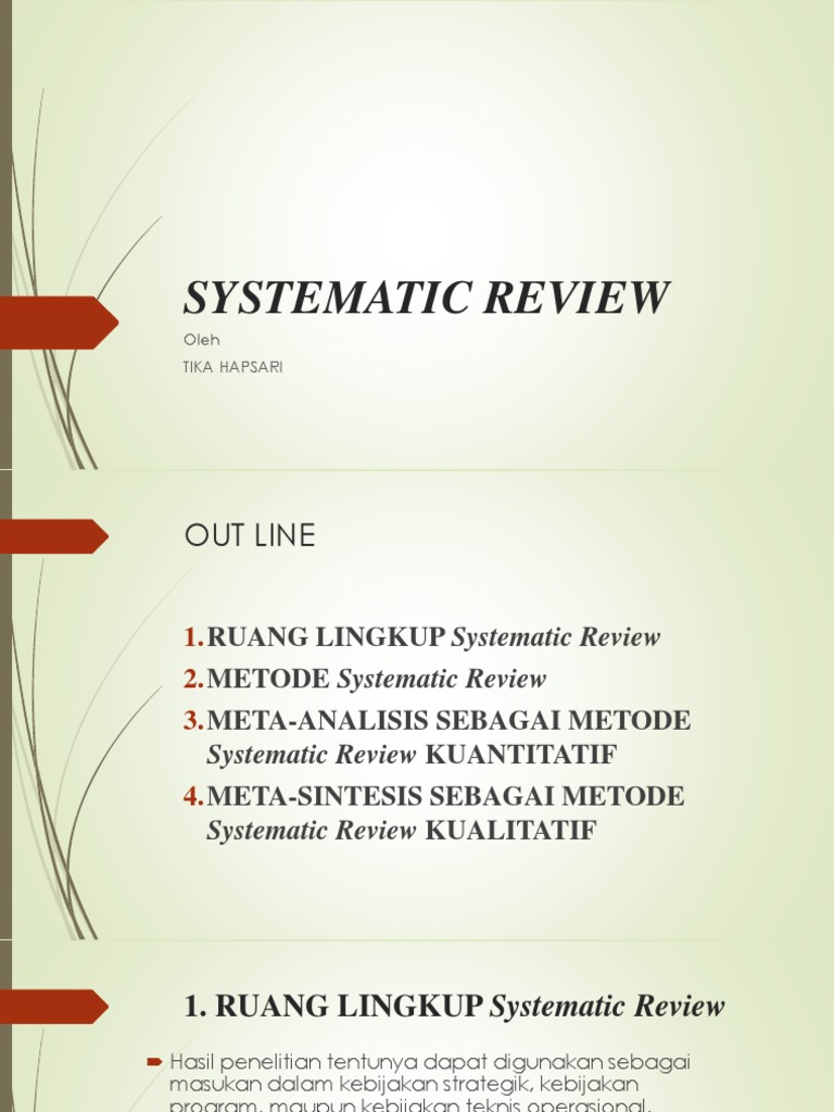 Panduan Systematic Review | PDF