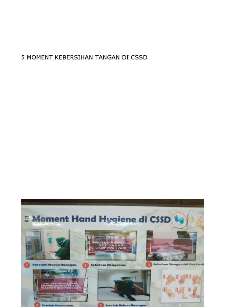 5 Moment Kebersihan Tangan Di Cssd. | PDF