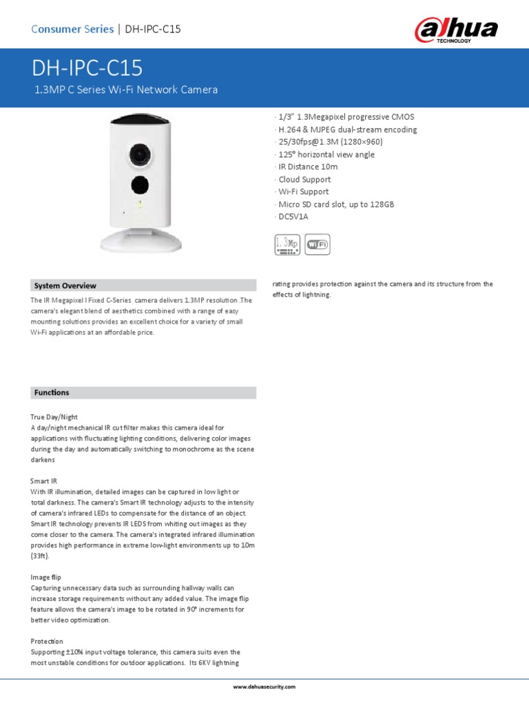 DH Ipc C15 | PDF | Infrared | Camera