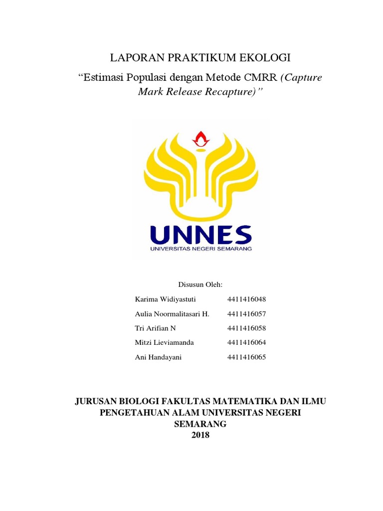 Laporan Praktikum Ekologi CMRR | PDF | Kesehatan Holistik | Sains & Matematika