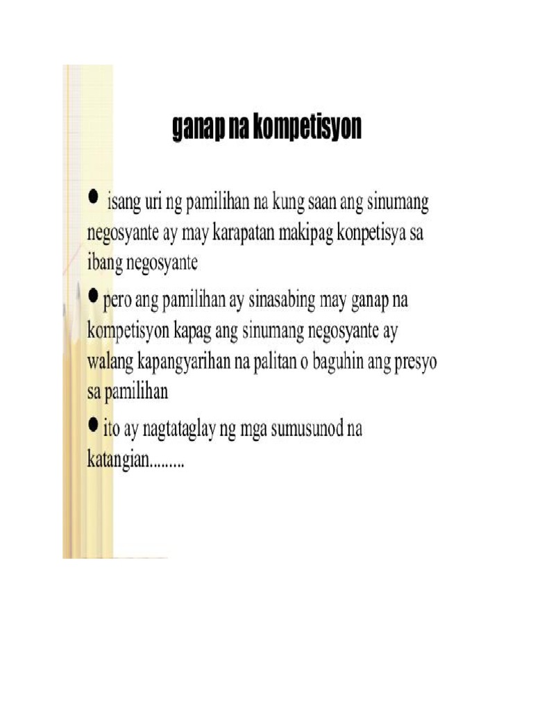 Ganap Na Kompetisyon | PDF