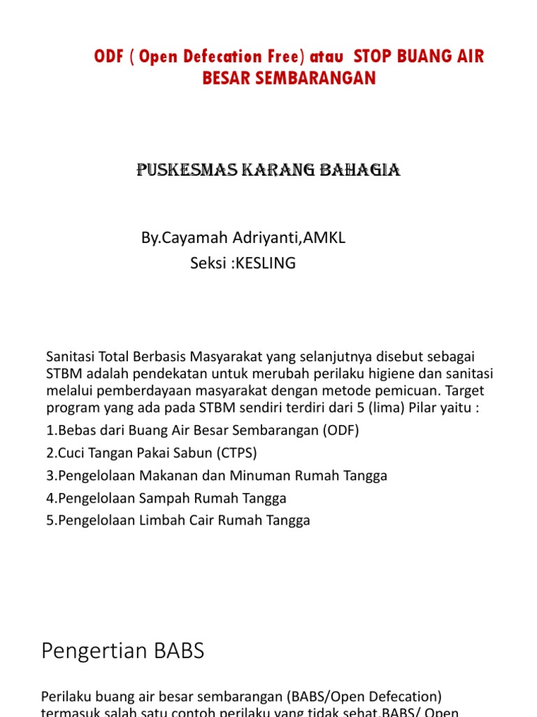 MATERI ODF (Open Defecation Free) | PDF