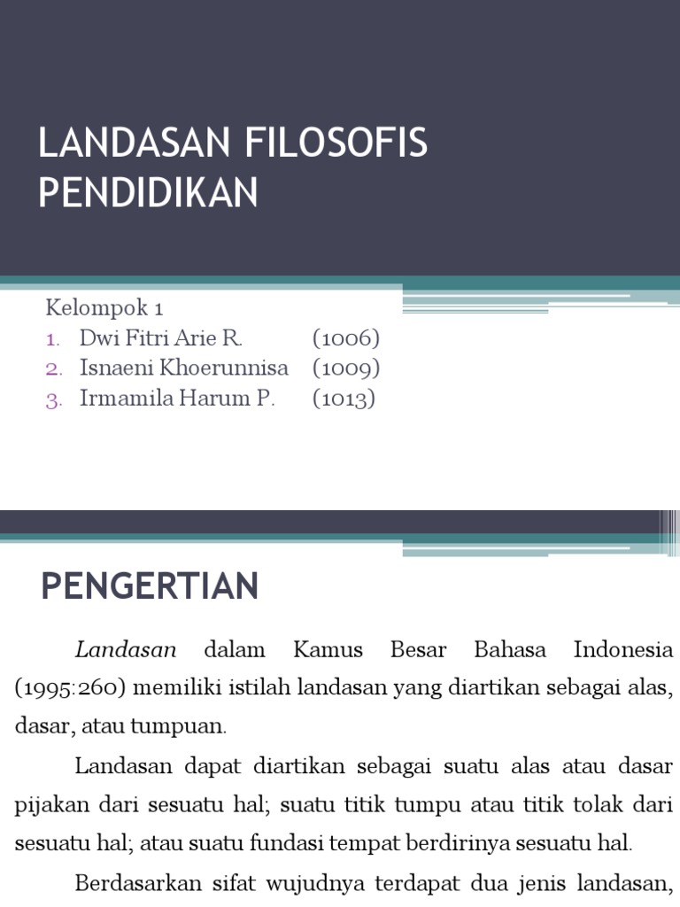 Landasan Filosofis Pendidikan Pancasila | PDF | Sains & Matematika