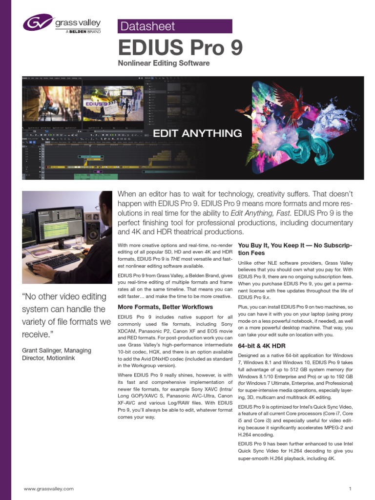 Edius Pro 9 | PDF | 64 Bit Computing | Multi Core Processor