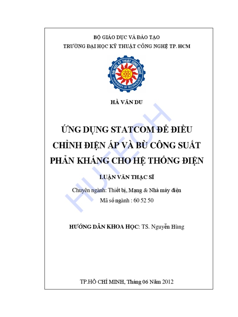 Ứng Dụng STATCOM Để Điều Chỉnh Điện Áp Và Bù Công Suất Phản Kháng Cho Hệ Thống Điện | PDF