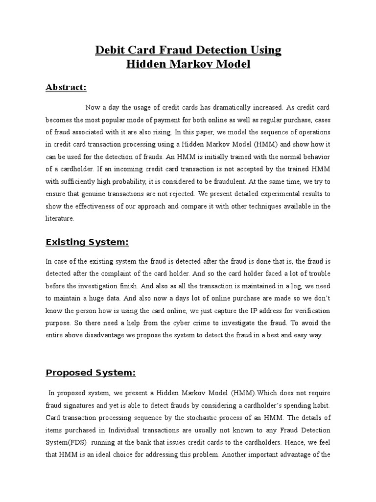 Debit Card Fraud Detection | PDF | Credit Card | Financial Transaction