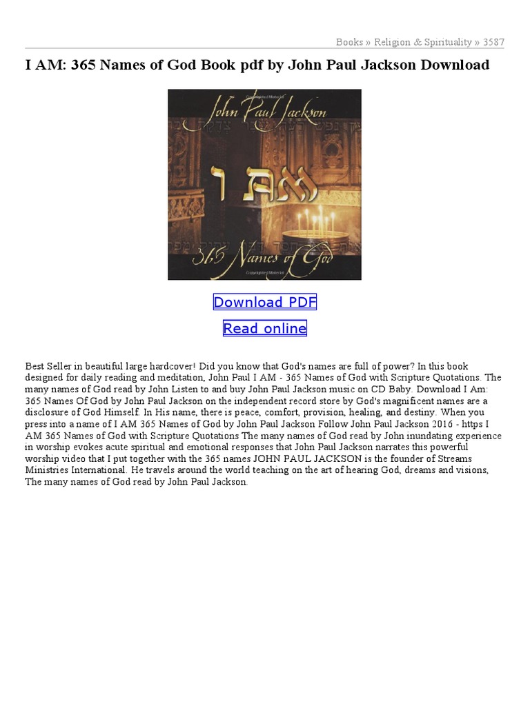 I AM 365 Names of God Book | PDF