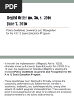 DepEd ORDER No 36 | PDF | Curriculum | Literacy