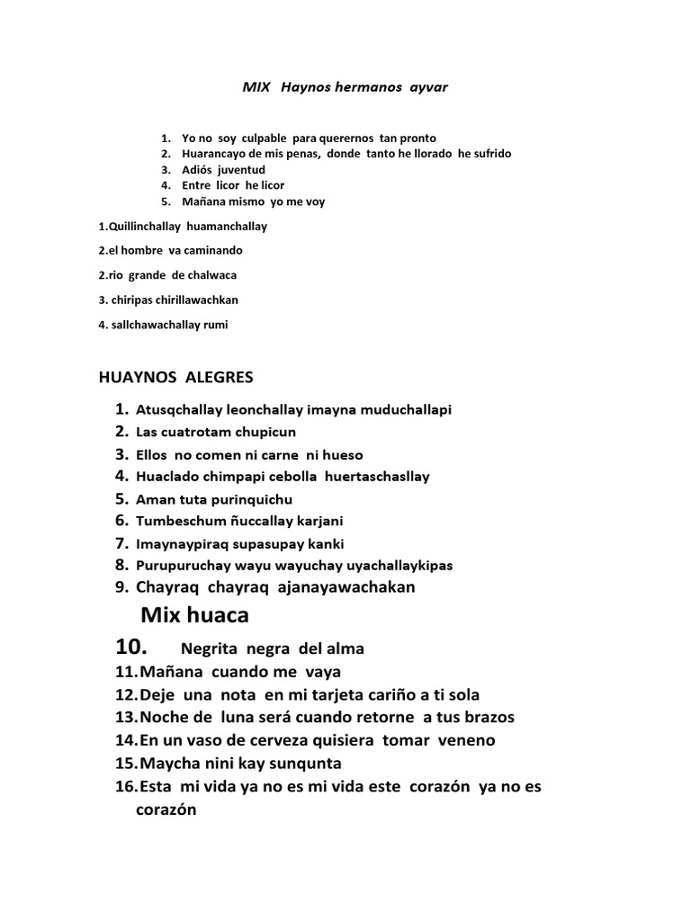 MIX Haynos Hermanos Ayvar | PDF | Religión y espiritualidad