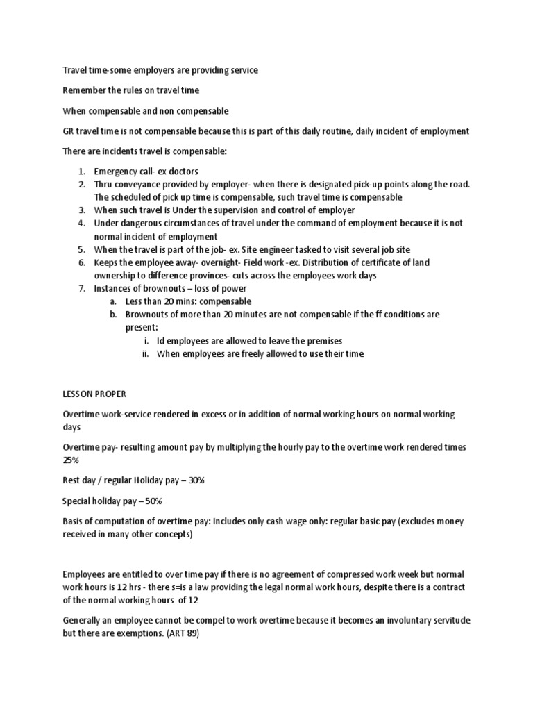 Labor Law Overtime | PDF | Overtime | Working Time