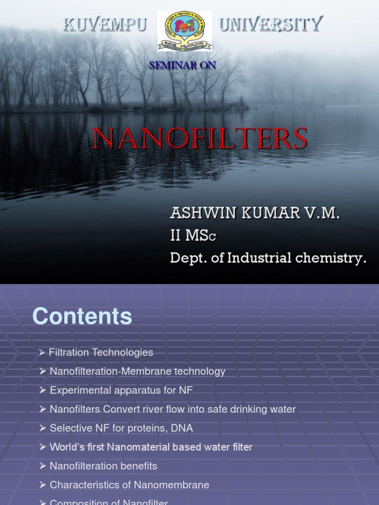 Nano Filters | PDF | Chemistry | Physical Sciences