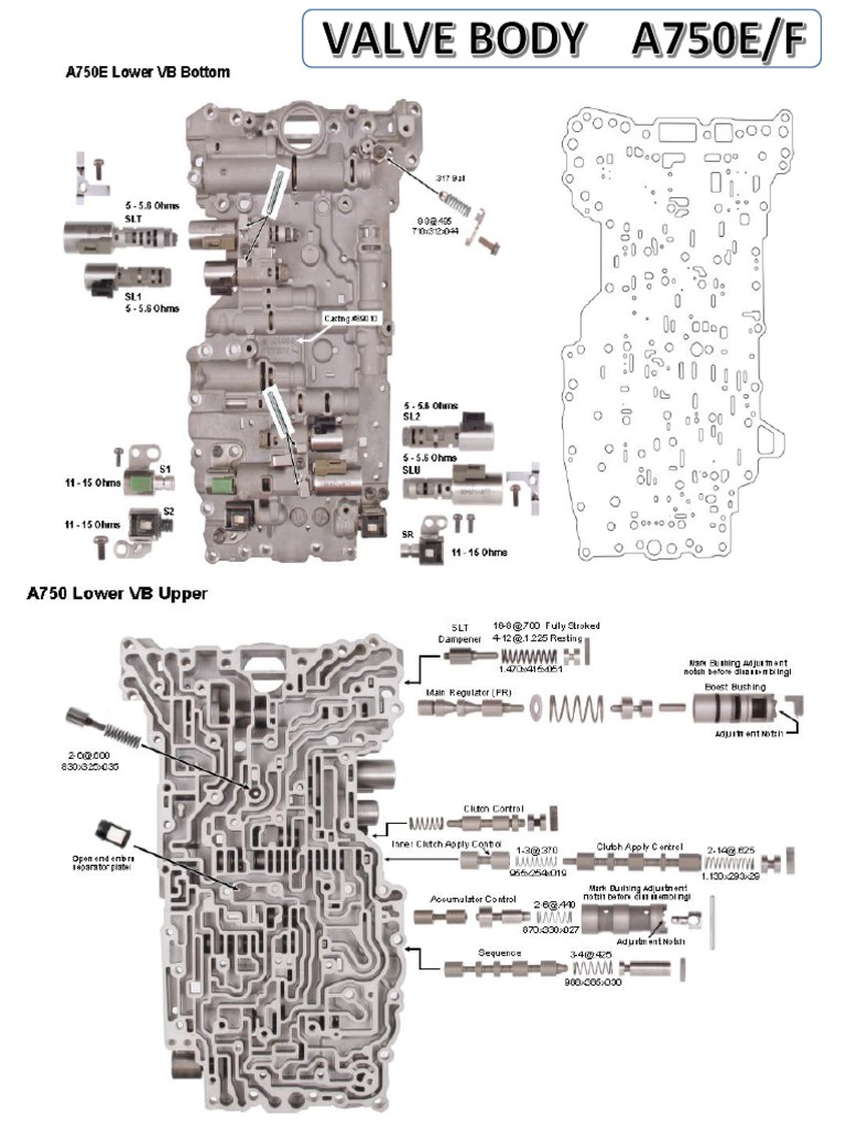 Valve Body A750e-F Toyota | PDF