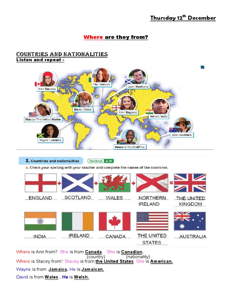 Countries and Nationalities | PDF