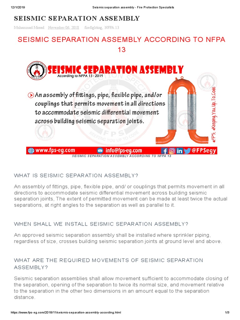 Seismic Separation Assembly Overview | PDF | Fire Sprinkler System ...