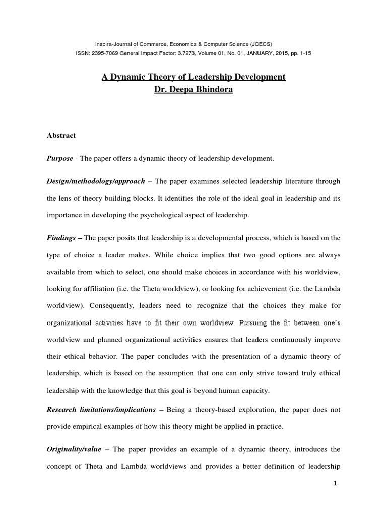 A - Dynamic - Theory - of - Leadership - Development - New File | PDF ...