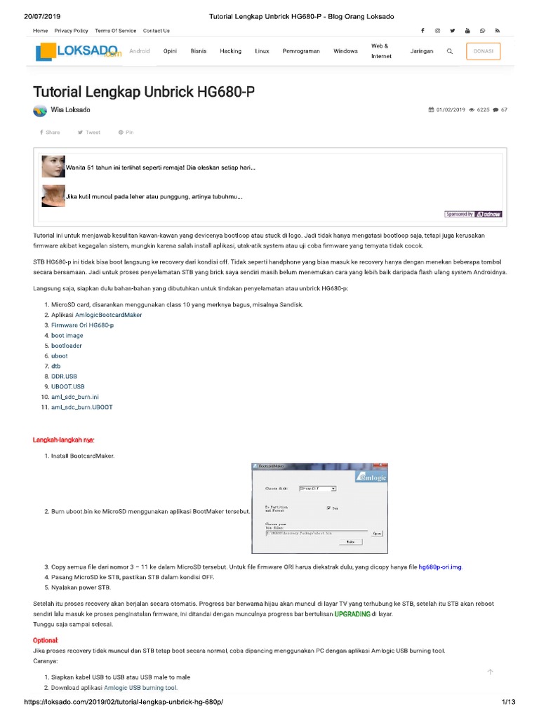 Tutorial Lengkap Unbrick HG680-P - Blog Orang Loksado | PDF
