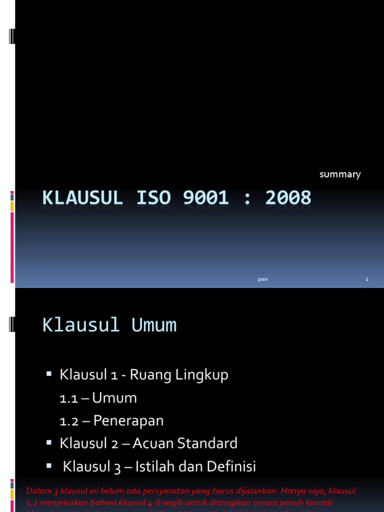 Klausul Iso 9001 | PDF