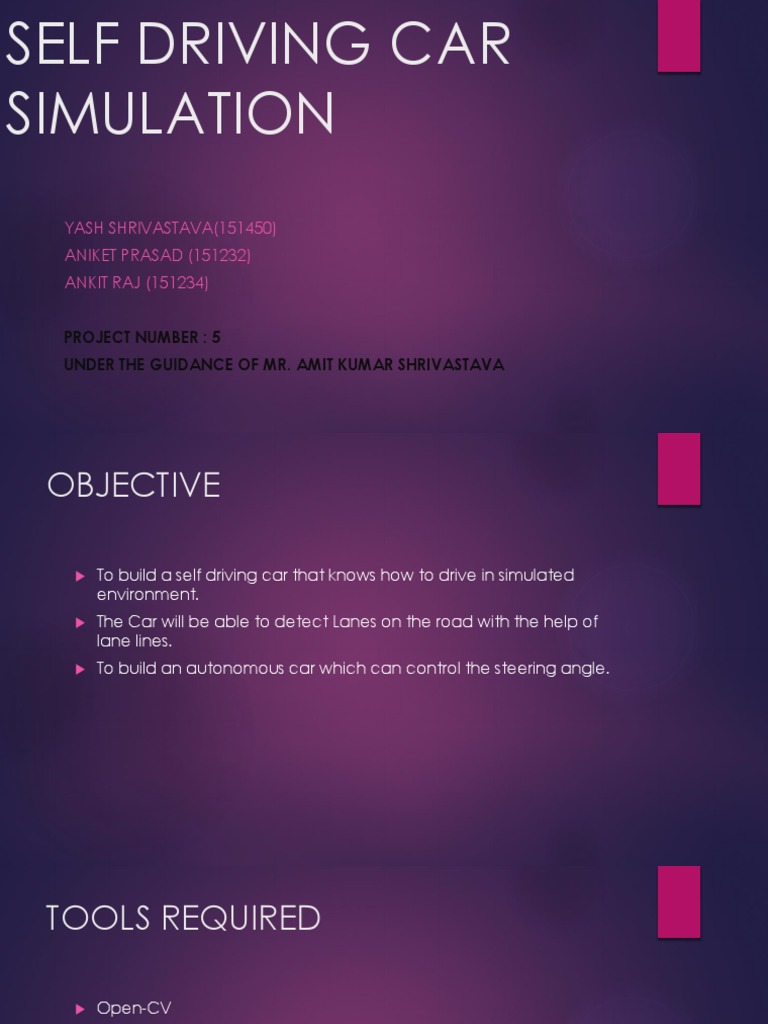 For Self Driving Car Simulation To Find The Lanes On The Road | PDF ...