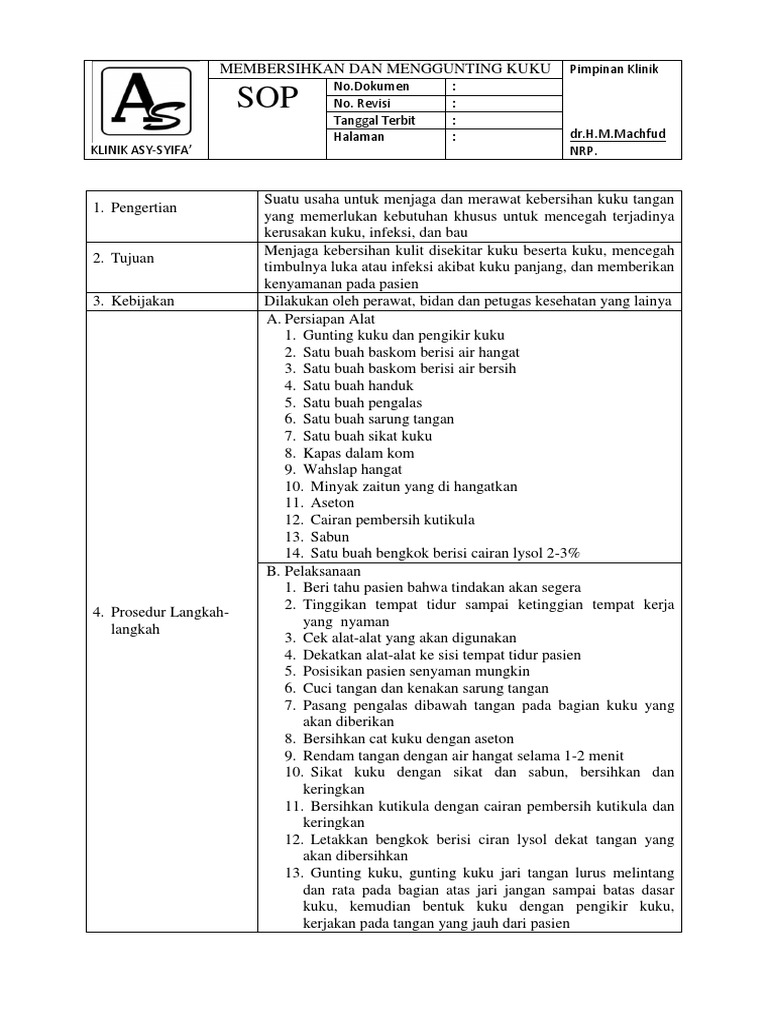 Sop Personal Hygiene | PDF