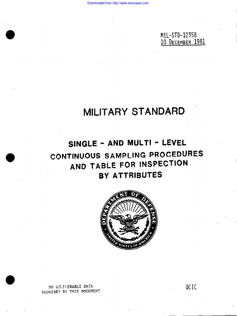 Mil-Std-1235b 1981 | PDF | Sampling (Signal Processing) | Sampling ...