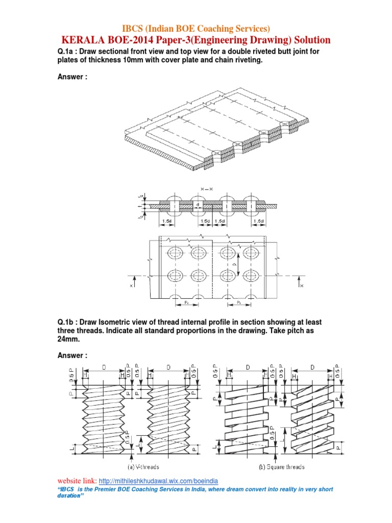 Kerala BOE 2014 Engineering Drawing Solutions | PDF | Computers ...