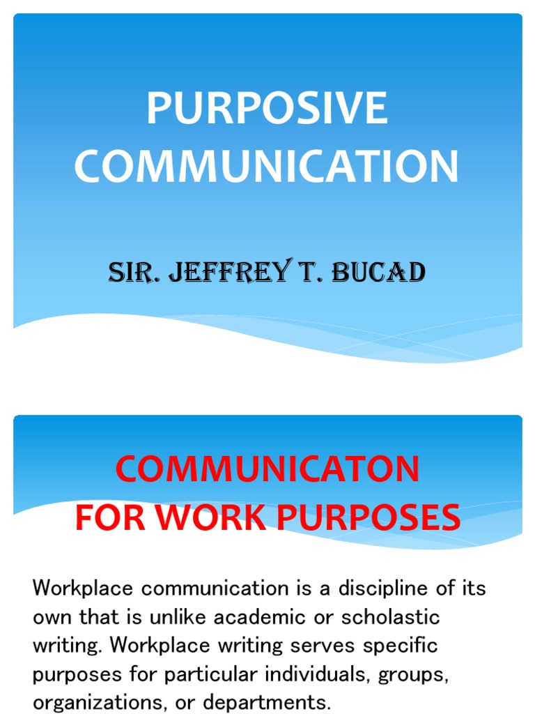 Purposive Communication Report G-6 | PDF | Memorandum | Communication