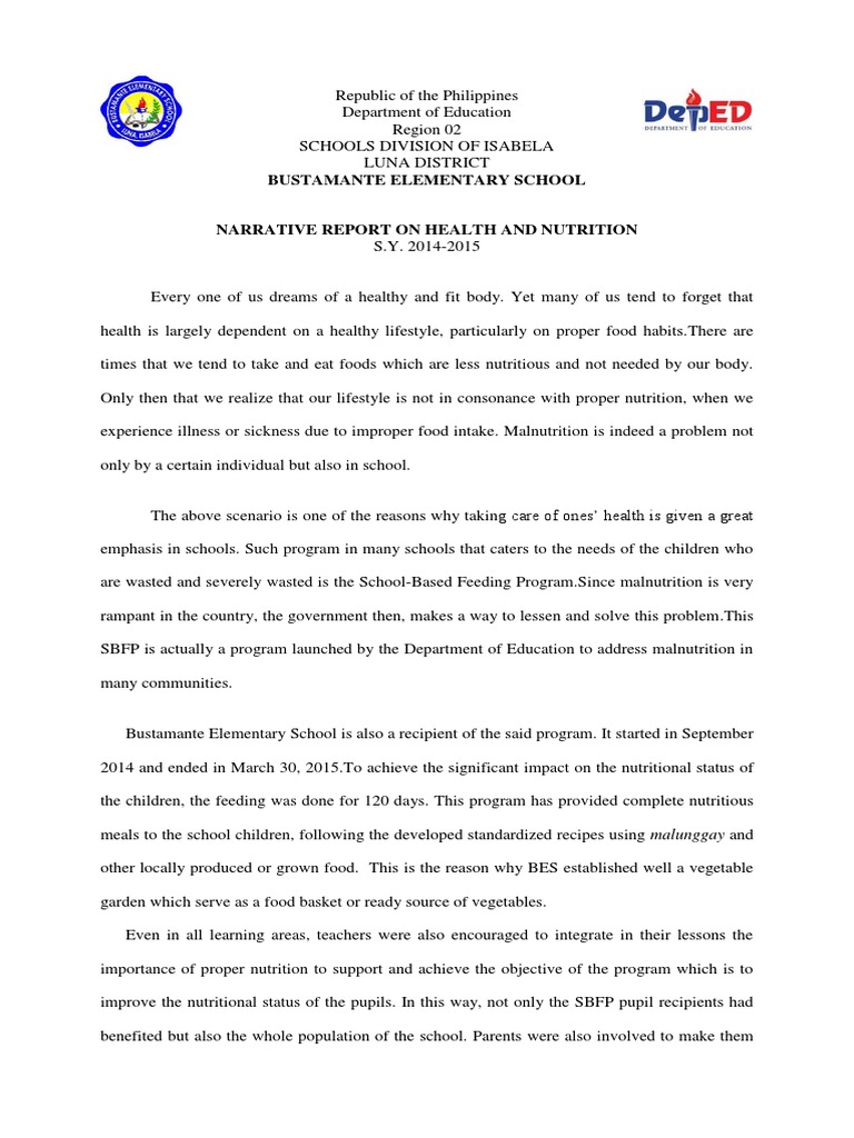 Narrative Report on Health and Nutrition | Nutrition | Malnutrition