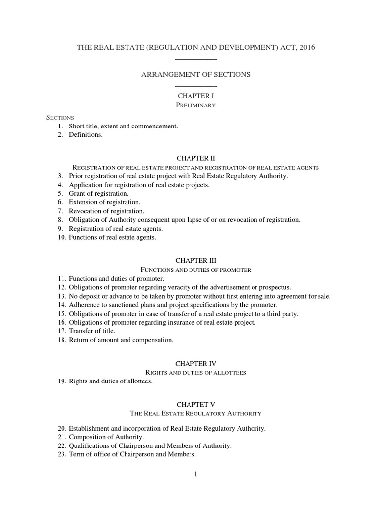 Rera Act 2016 | PDF | Tribunal | Mortgage Law