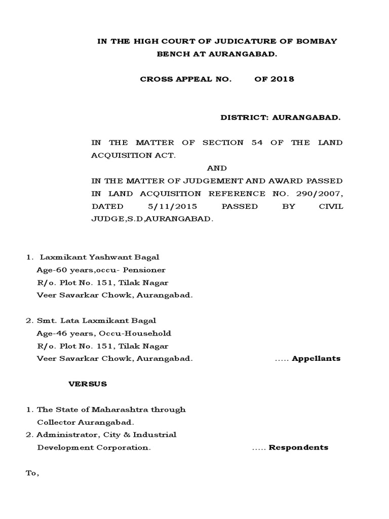 Cross Appeal - Bagal | PDF | Appeal | Supreme Courts