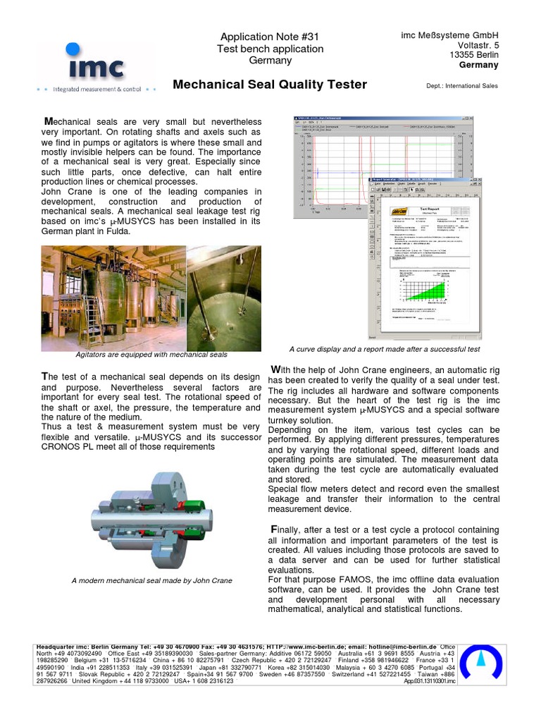 Mechanical Seal Testing Solutions | PDF | Engineering | Computing